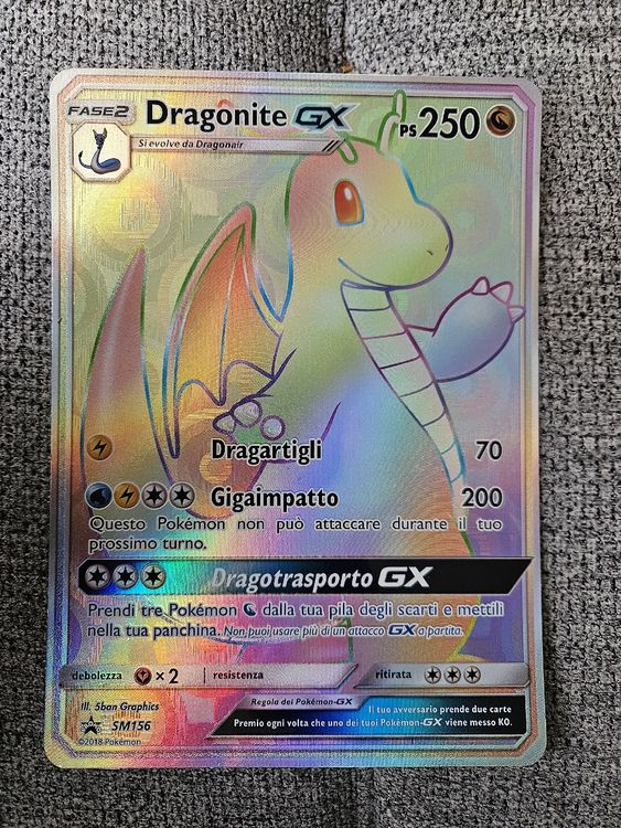 Dragonite GX Rainbown SM156 Promo Black Star Jumbo Card (Neu (gemäss ...