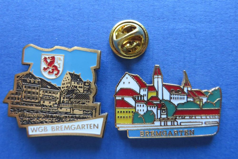 2 Pin's, BREMGARTEN, WAPPEN,GEBÄUDE,lim. | Kaufen auf Ricardo