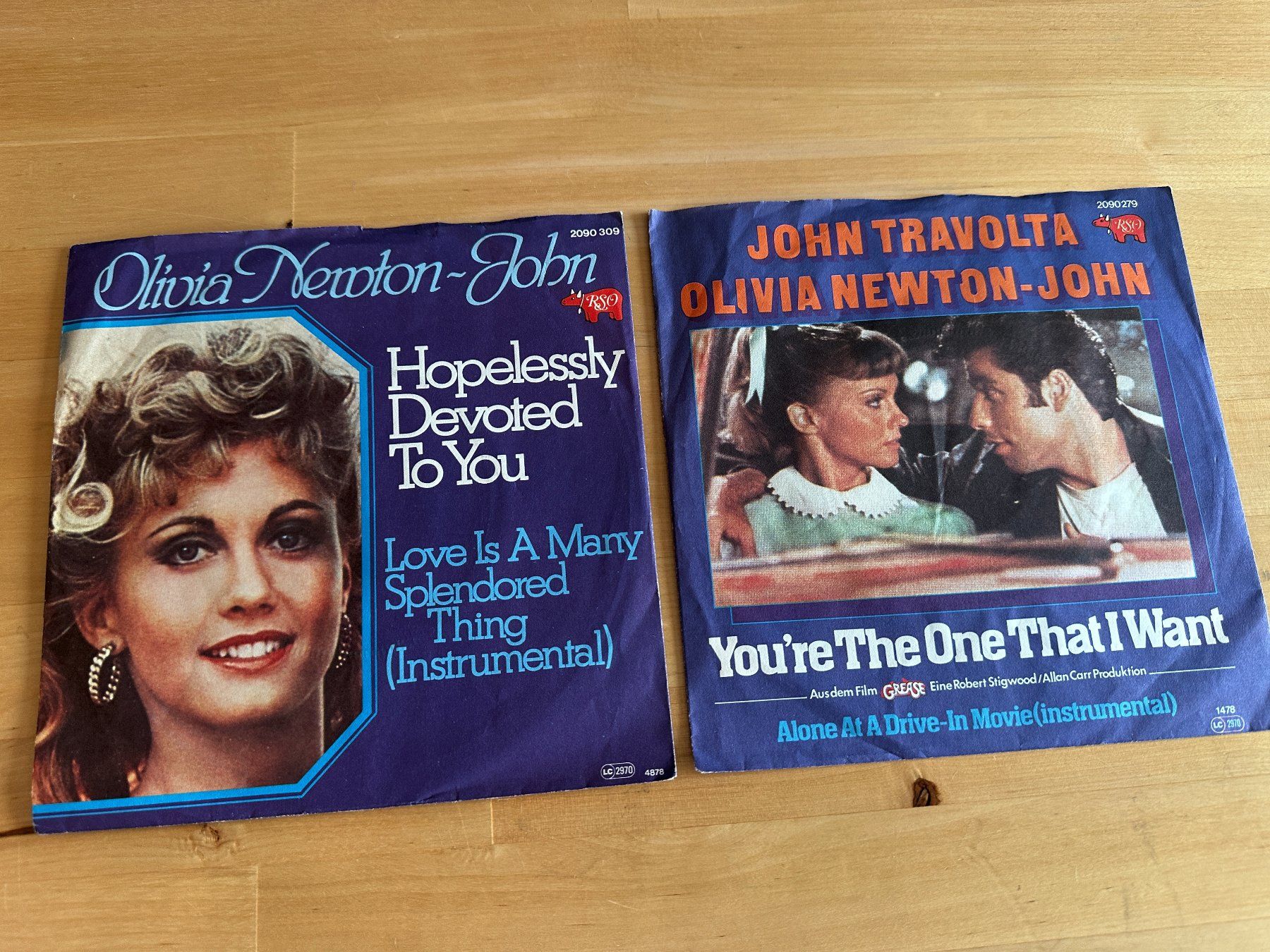 OLIVIA NEWTON JOHN JOHN TRAVOLTA GREASE tolle Singles Kult (Gebraucht ...