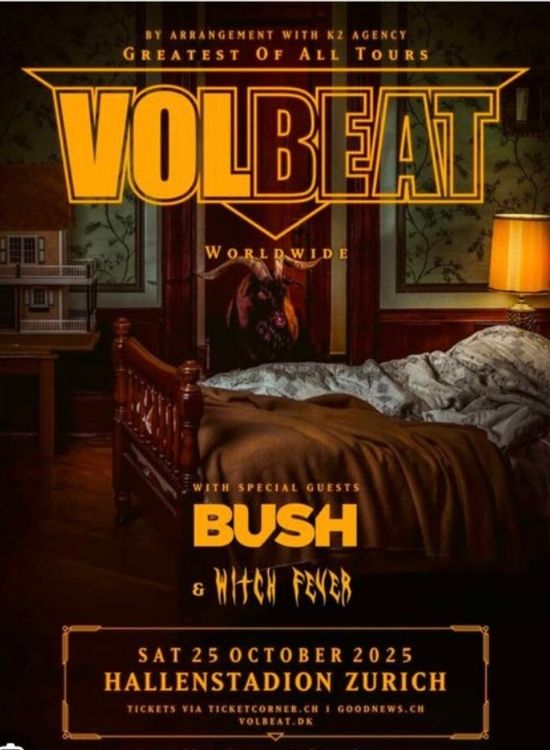 Volbeat Konzert Ticket,25.10.2025,Hallenstadion Zürich, 2Stk (Neu und ...