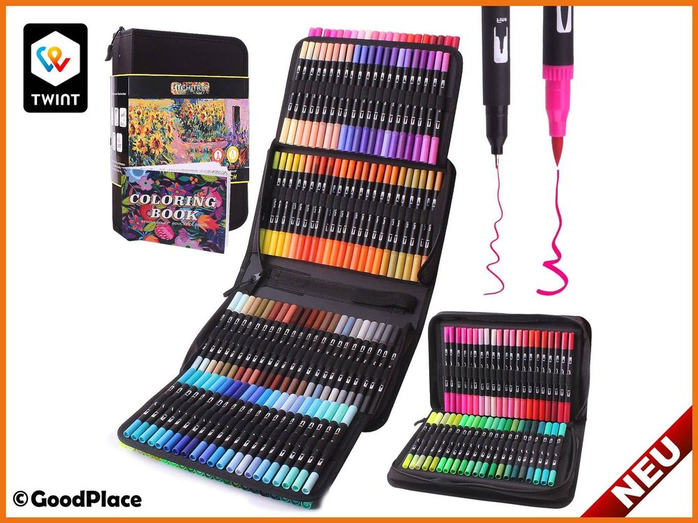 132 Dual Brush Pen Set für Malen, Skizzieren, Kalligraphie | Kaufen auf ...