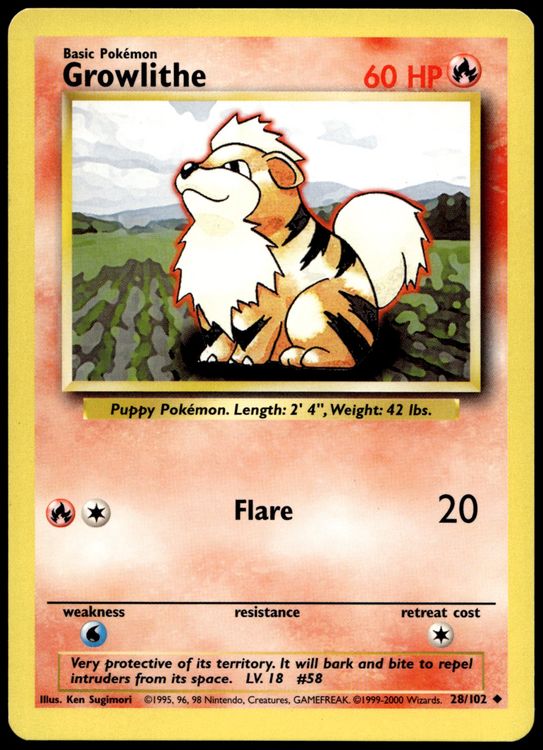 Growlithe 28/102 Pokémon Base Set ab 1.- | Kaufen auf Ricardo