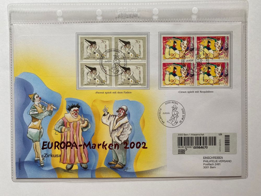 FDC Grossbrief Europa-Marken Zirkus 2002 ET (Neu (gemäss Beschreibung)) in Kirchenthurnen für ...