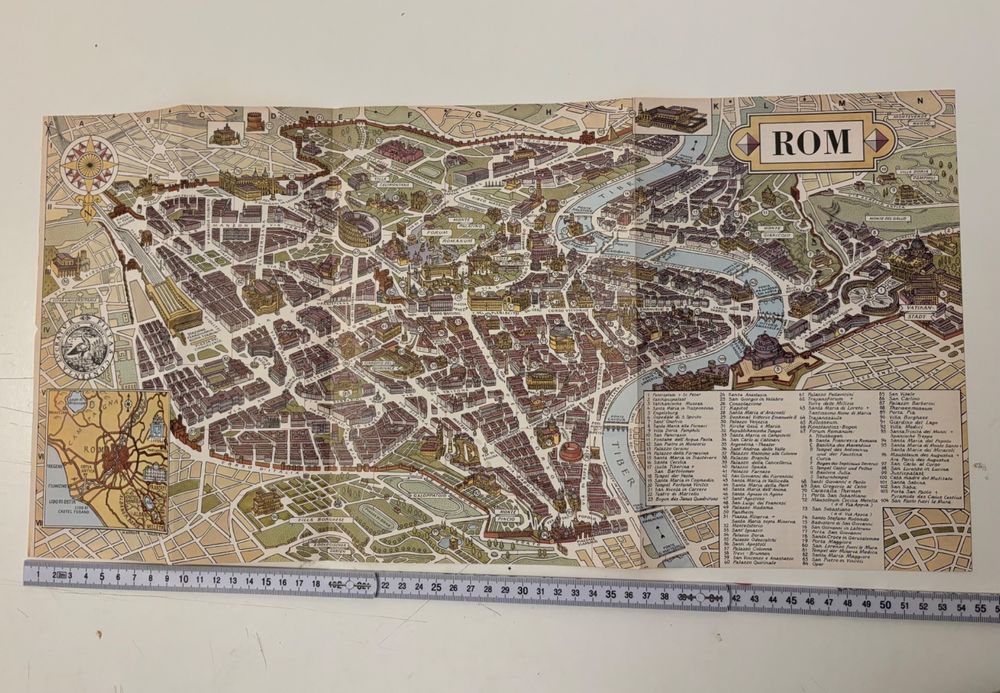alte Land- Stadtkarte Rom Roma Italien | Kaufen auf Ricardo