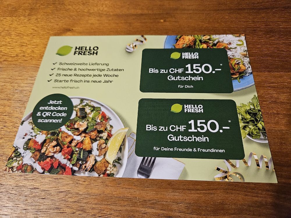2X 150.- Hello Fresh Gutscheine | Kaufen auf Ricardo