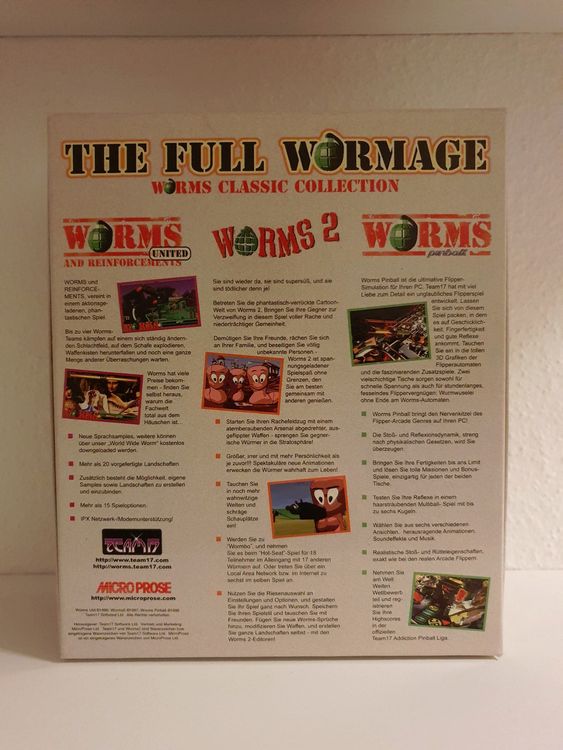 PC Game Worms Classic Collection 1997 Big Box Top Zustand (Gebraucht ...