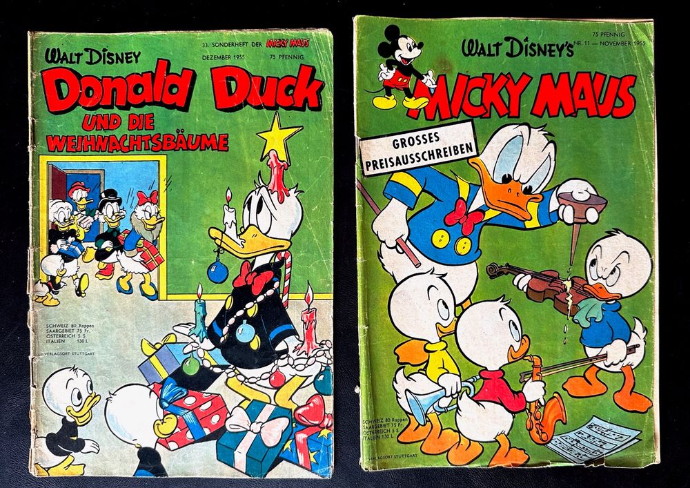 2 x Micky Maus, Donald Duck von 1955 Walt Disney antik (Gebraucht) in ...