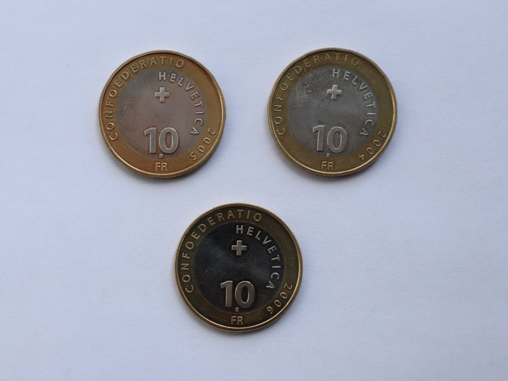 10 Fr. Gedenkmünzen 2004, 2005, 2006 | Kaufen auf Ricardo