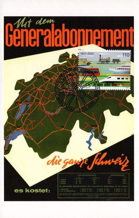 Maxikarte ÖV Jubiläum - SBB Retro - Generalabonnement (Neu (gemäss ...