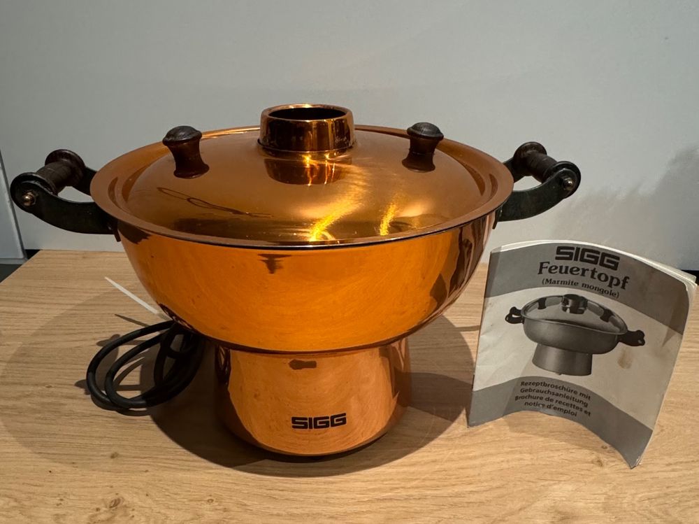 SIGG Feuertopf Mongolentopf aus Kupfer Elektro Swiss Made (Gebraucht ...