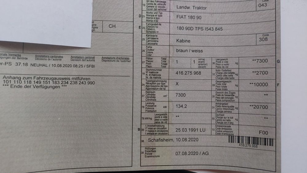 Fiat 180-90 DT Powershift (Gebraucht) in Oberkulm für CHF 53000 – nur Abholung auf Ricardo kaufen