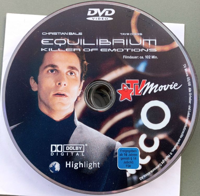 DVD D - Equilibrium - Killer of Emotions (Gebraucht) in Niederuzwil für ...