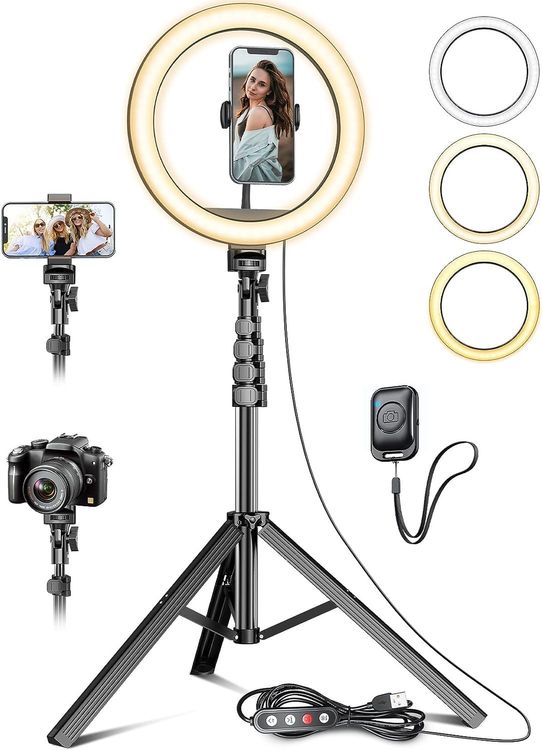 LED Ringlicht mit Stativ Höhe 185 cm (Neu und originalverpackt) in ...