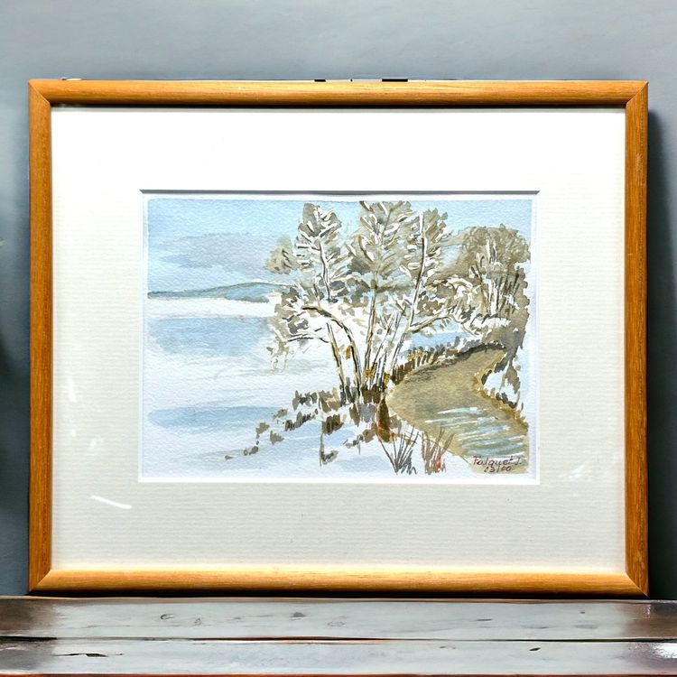 FALQUET J. "Au bord du lac" aquarelle sur carton (Gebraucht) in Morges für CHF 20 – mit ...