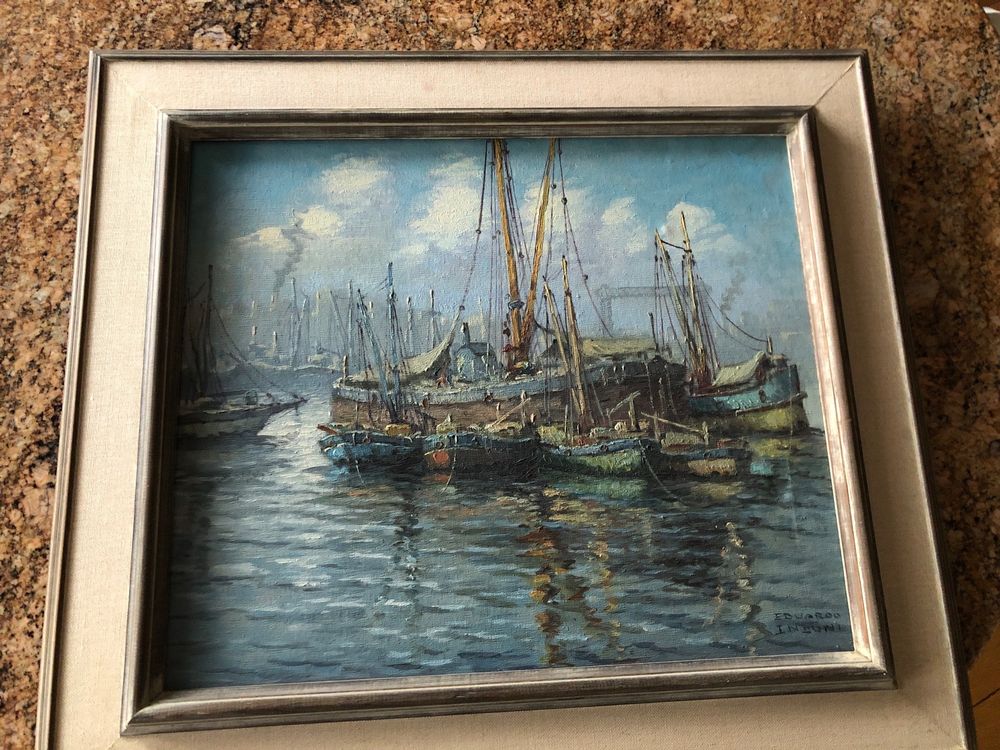 Ölbild EDUARDO INDUNI Schiffe arg. maler SIGNIERT | Kaufen auf Ricardo