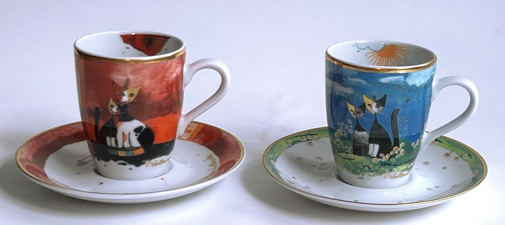 Paar MOKKATASSEN & Untertassen*Goebel*Rosina Wachtmeister* (Neu (gemäss Beschreibung)) in ...