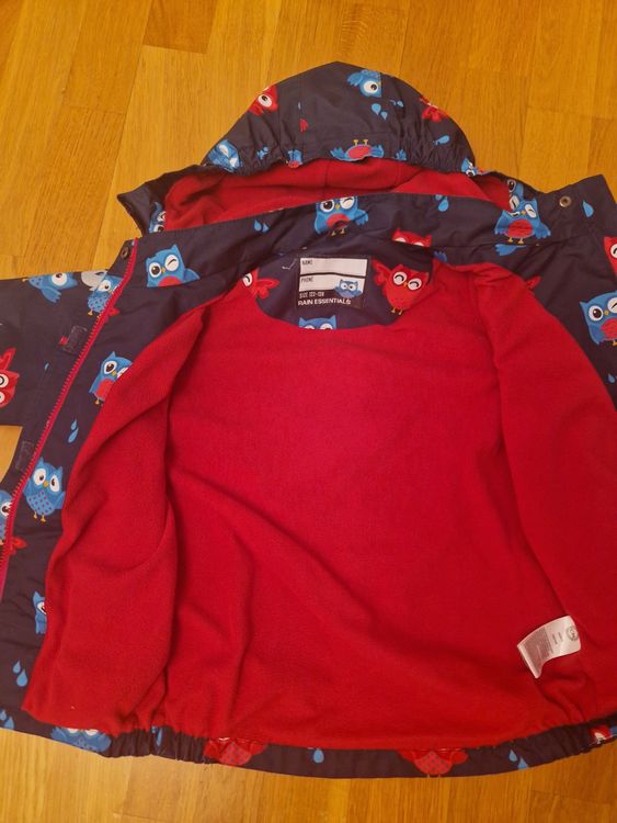 Tchibo TCM gefütterte Regenjacke mit Eulen, Grösse 122/128 (Gebraucht ...