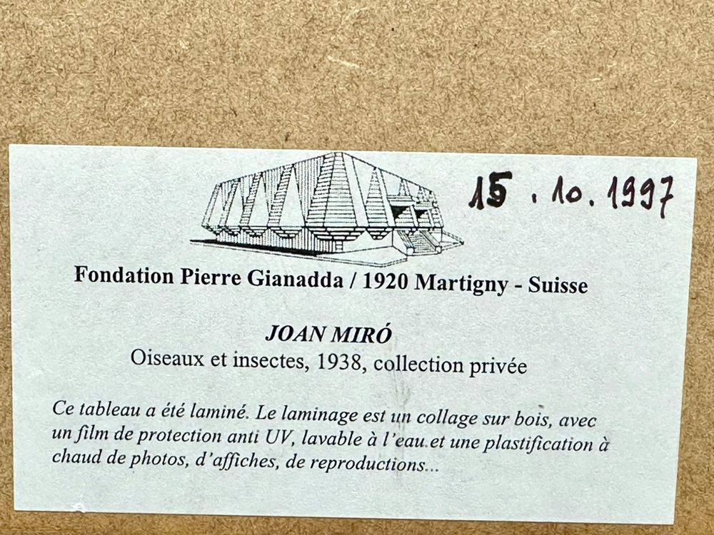 JOAN MIRÓ Oiseaux et insectes 1938 Fondation Pierre Gianadda | Kaufen ...