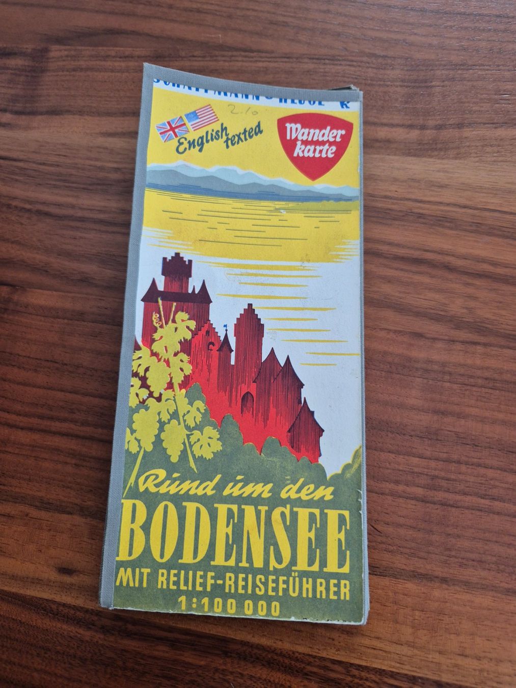 Alte Bodesee Karte auf Leine mit Seetiefen ca. 1950 (Gebraucht) in ...