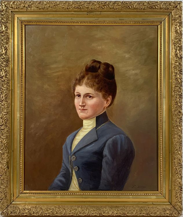 Antikes Gemälde Porträt einer Dame von Lusser (Gebraucht) in Root für ...