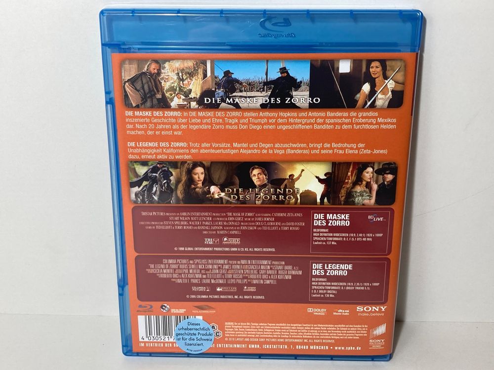 Die Maske des Zorro / Die Legende des Zorro Blu Ray | Kaufen auf Ricardo Die Maske des Zorro / Die Legende des Zorro Blu Ray | Kaufen auf Ricardo