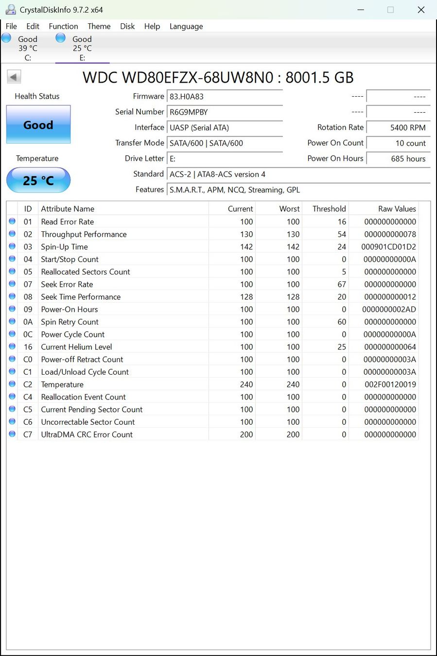 2 x 8 TB Western Digital HDD (WDC WD80EFZX-68UW8N0) (Gebraucht) in ...