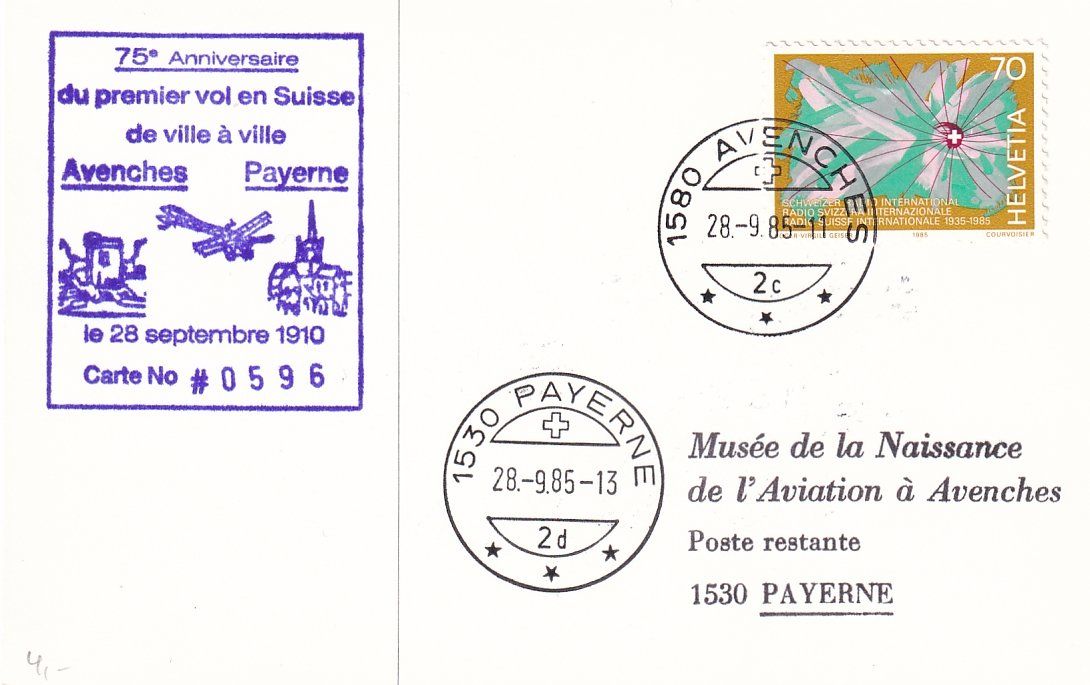 75 Jahre Erstflug Avenches - Payerne 1985 (Gebraucht) in Baar für CHF 4 ...