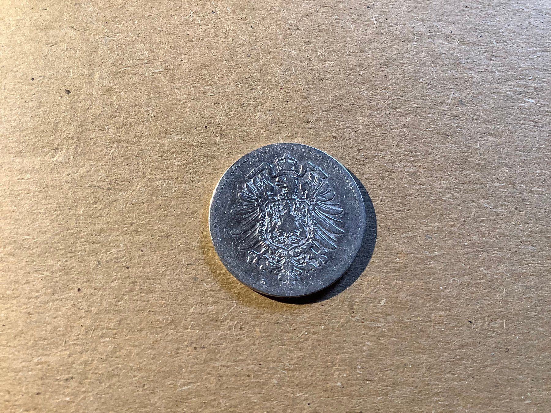 1 Mark 1880 D – Silber – Kaiserreich – Jäger 9 (Gebraucht) in Meiringen für CHF 9 – mit ...