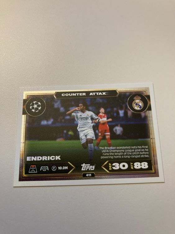 Topps Match Attax 2025-26 Endrick 411 Counter Attax Real (Neu (gemäss ...