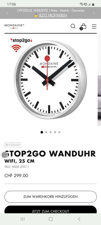 Horloge mondaine CFF SBB stop 2 go neuve, jamais utilisée (Neuf avec ...