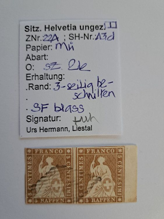 Strubel Paar 22A schön gestempelt SBK 450.- | Acheter sur Ricardo