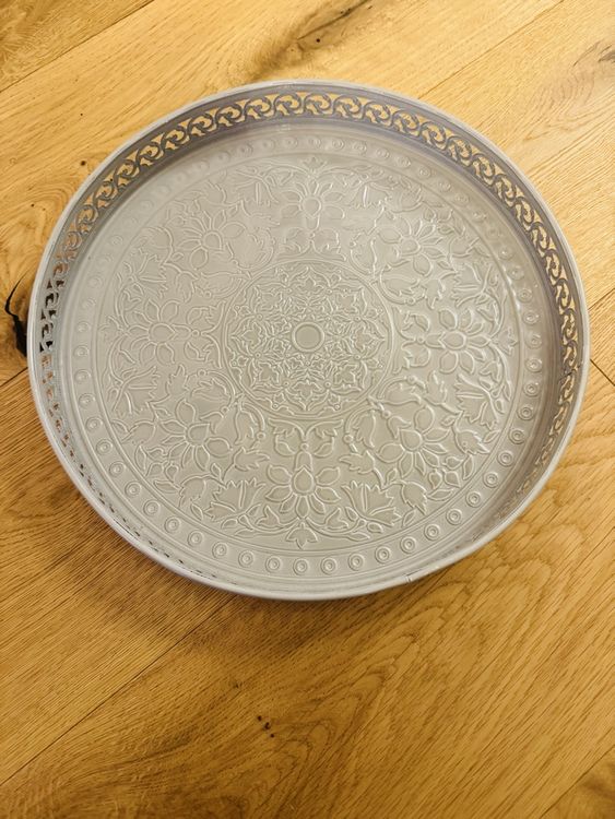 Tablett Rund Metall Vintage