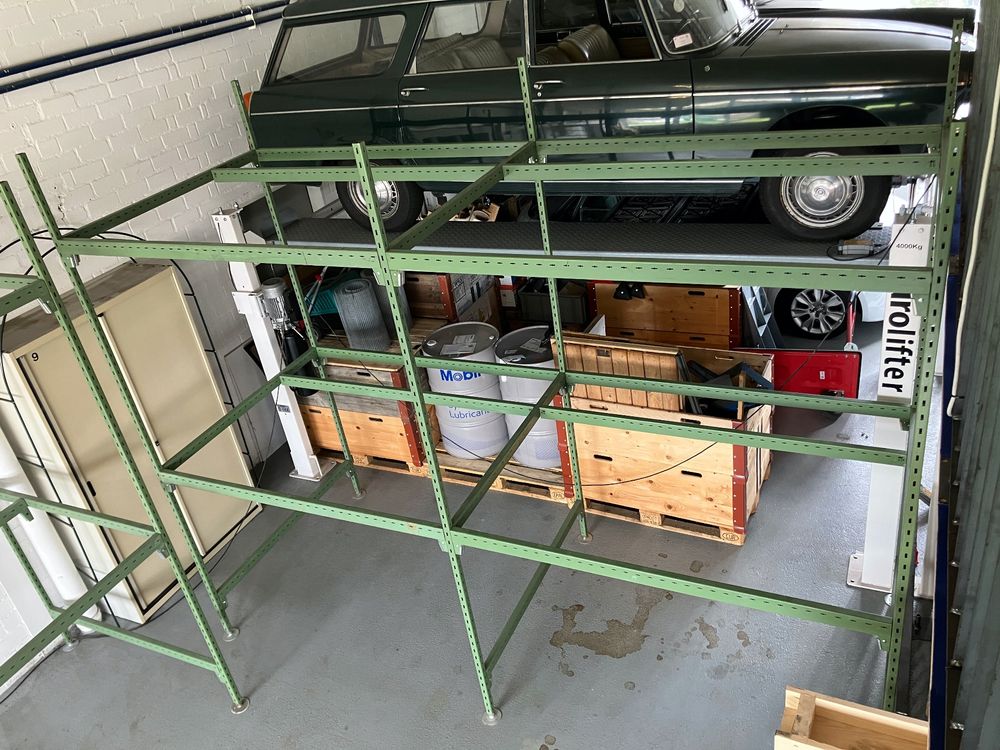 Palettregal / Gestell mit 12 Träger und 3 Stützen Breite 180 (Gebraucht ...