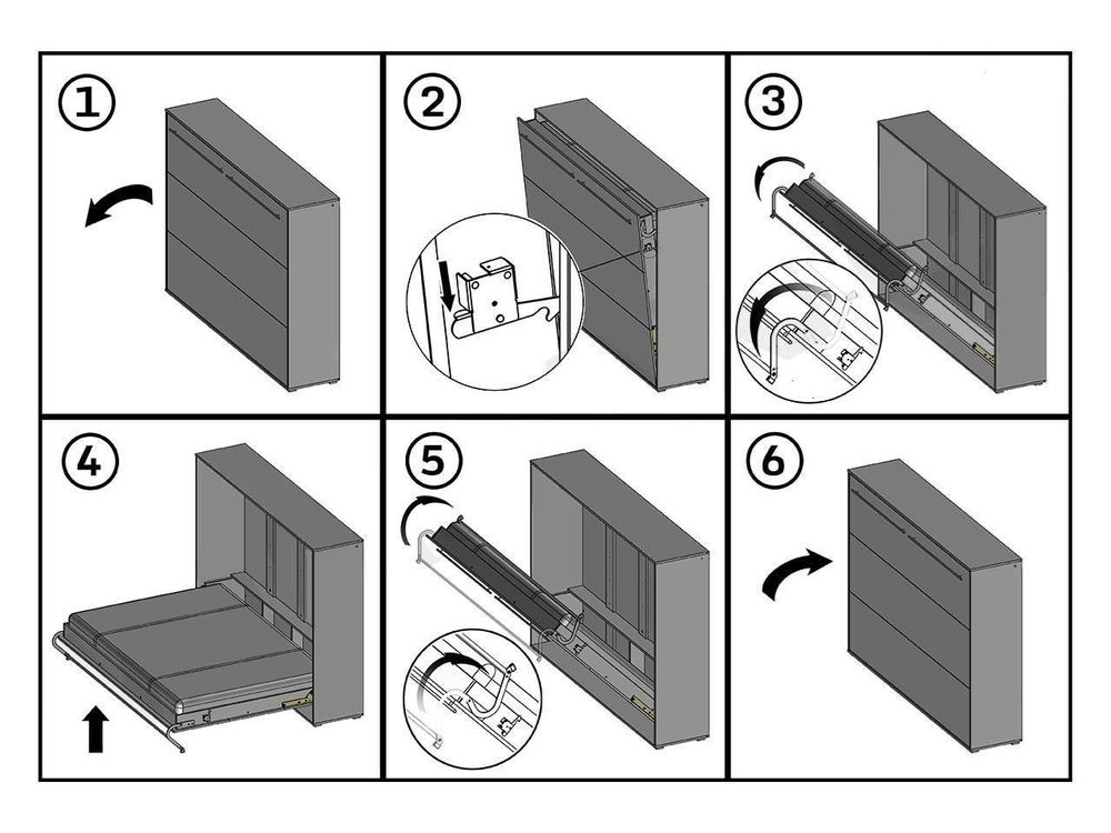 Schrankbett Wandklappbett SET 140x200 WEISS Klappbett | Kaufen auf Ricardo
