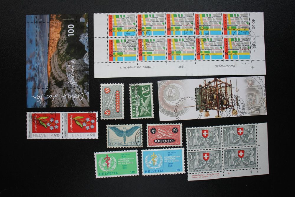 Div. Schweizer - Briefmarken mit Flugpost (Gebraucht) in Wiedlisbach für CHF 1 – mit Lieferung ...