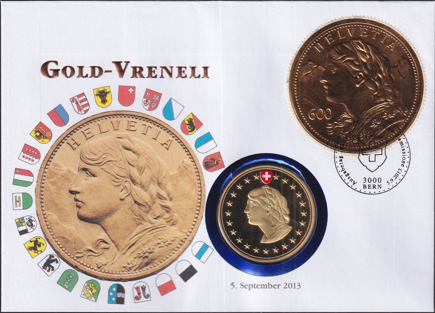 2013, NUMISBRIEF (Gold) Goldvreneli Münzbrief. Neuwertig! (Gebraucht ...