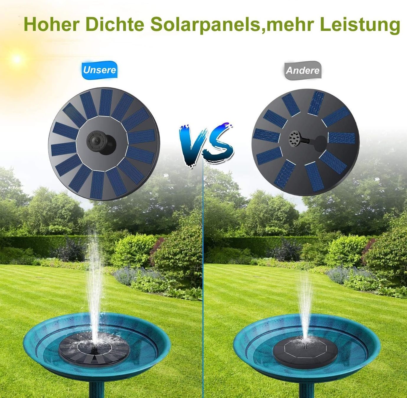 Solar Brunnen Fontäne Pumpe Wasserpumpe Teichpumpe 6 Effekte (Neu (gemäss Beschreibung)) in Thun ...