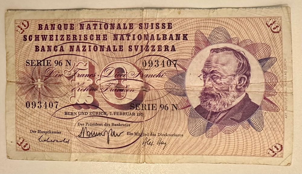 Schweizer 10 Franken Note (Gebraucht) in Luzern für CHF 4.5 – mit ...