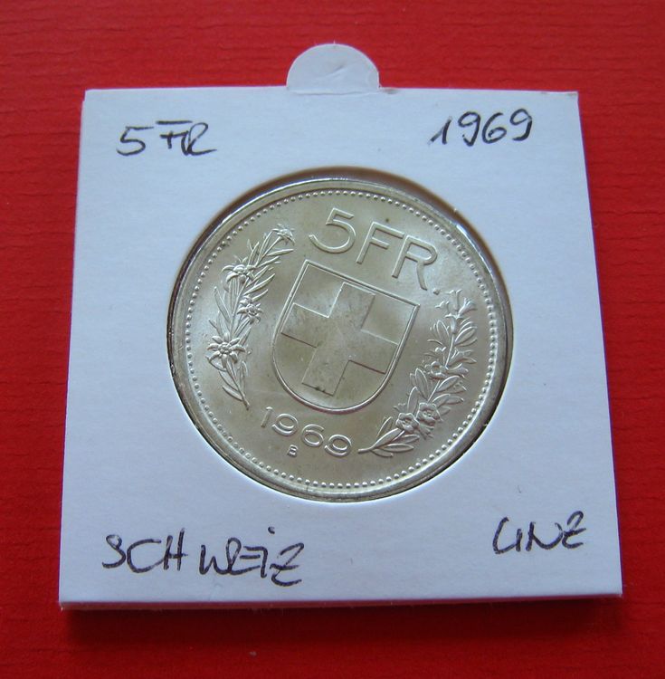Schweiz, 5 Franken 1969, unzirkuliert | Kaufen auf Ricardo