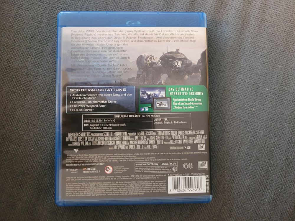 Prometheus dunkle zeichen von ridley scott alien film (Gebraucht) in Zollikerberg für CHF 2 ...
