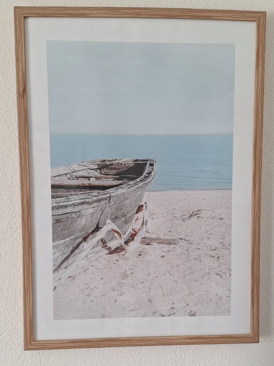 Schönes Strandbild Boot Meer mit Holzrahmen (Gebraucht) in Luzern für ...