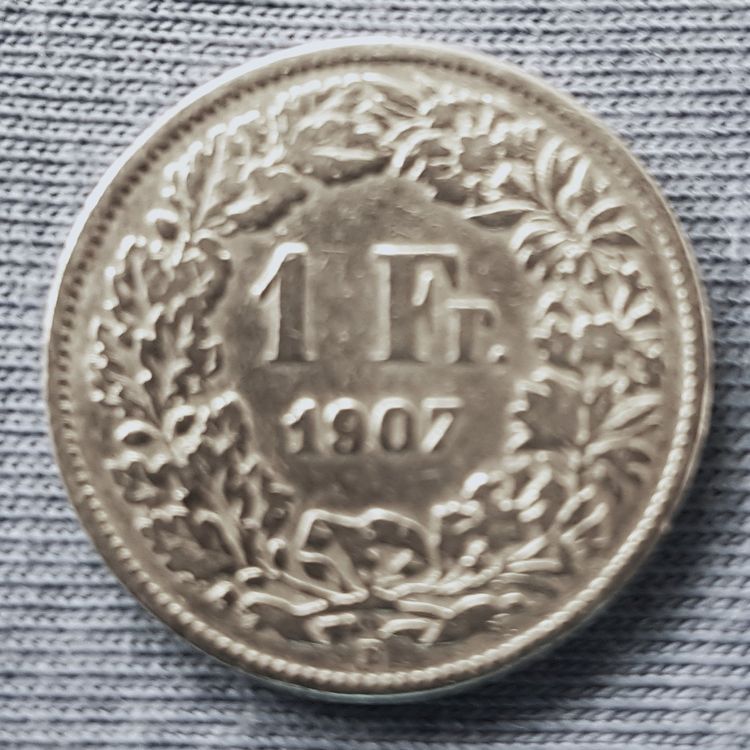 1 Franken 1907 uralte sehr rare Silbermünze ab nur 1 Fr !!! (Gebraucht) in Camignolo für CHF 3 ...