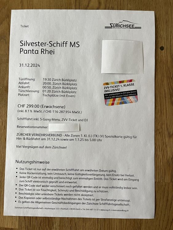 Silvester-Schiff MS Panta Rhei (Silvester Party Zürisee) (Neu und ...