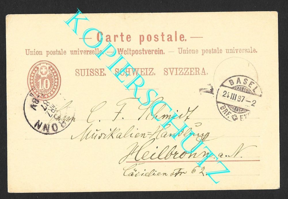 Ga273 Basel- Heilbronn 1887 | Kaufen auf Ricardo