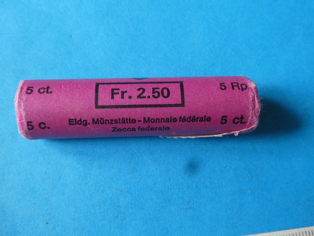 Schweiz 1980, 5 Rappen - Originalrolle der Eidg. Münzstätte (Neu ...
