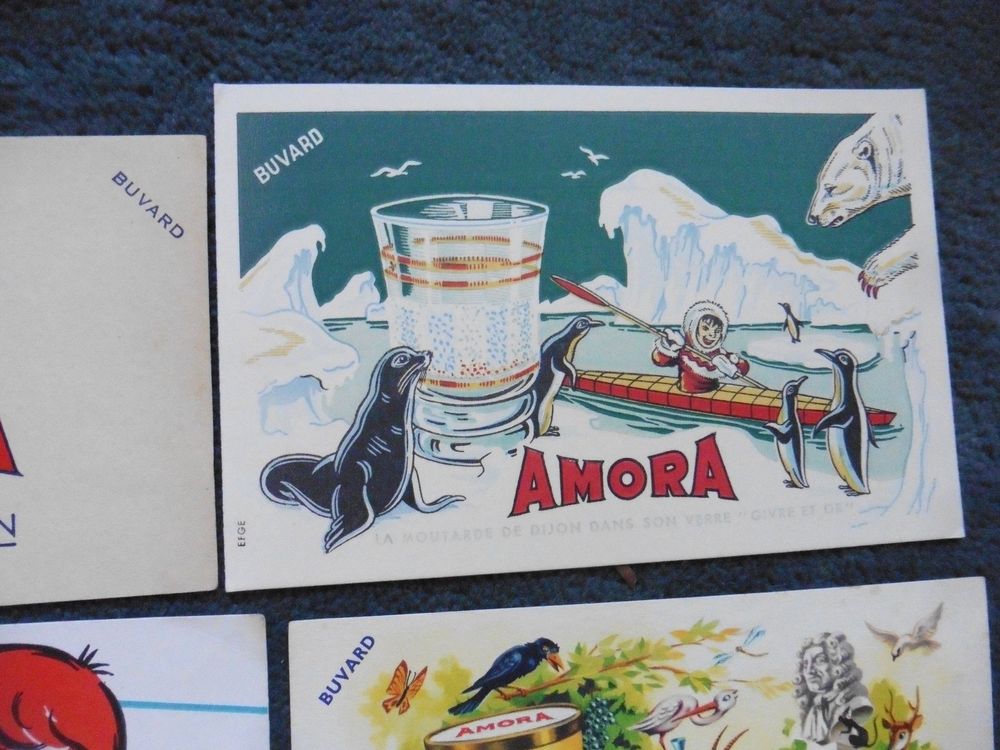 AMORA,Senf,Leberpain,6 antike Werbe-Grafiken,Eskimo,Tiere | Kaufen auf ...