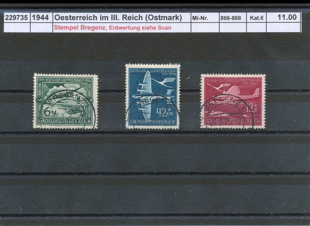 1944 Österreich im III. Reich, (Ostmark), Stempel: Bregenz (Gebraucht ...