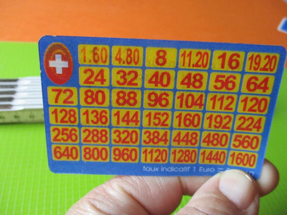 EURO Umrechner Franken - Euro / ca. 8 x 5 cm | Kaufen auf Ricardo