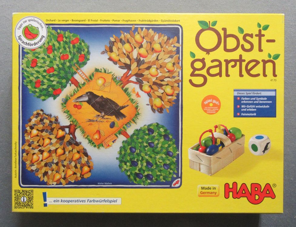 HABA Spiel - Obstgarten - ein kooperatives Farbwürfelspiel (Gebraucht ...