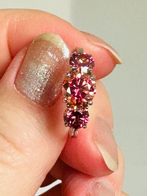 2 CT total Watermelon Red moissanite ring with certificate | Kaufen auf ...